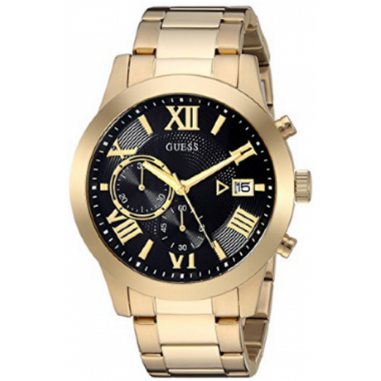 Montre Guess homme Chrono Atlas Acier Doré W0668G8 - GPerduMesAiguilles.com