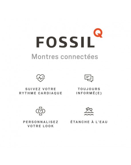 Fossil Homme Montre connectée Digitale Quartz avec Bracelet Acier ...