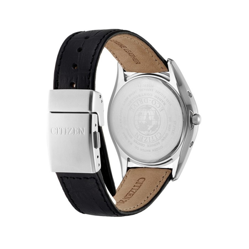 Citizen Montre Homme Radio Contrôlé Cuir Noir - AS2050-10A - Gperdumesaiguilles